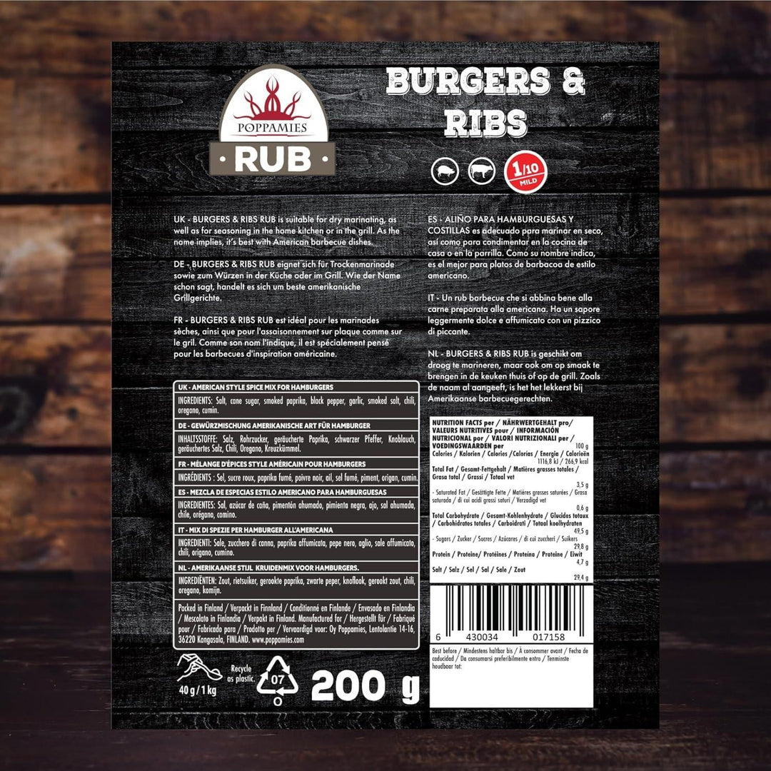 Barbecue Seasoning for Burgers & Ribs Dry BBQ Rub Marinade & Spices Pe ...